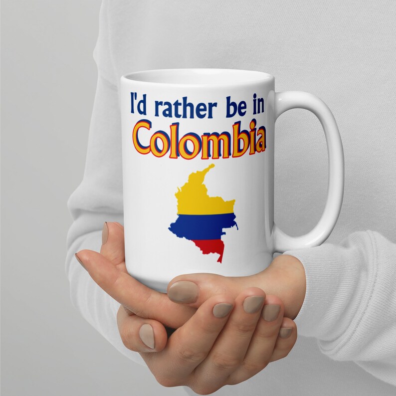 Colombian Pride Mug: Colombia Flag Map Art - Etsy