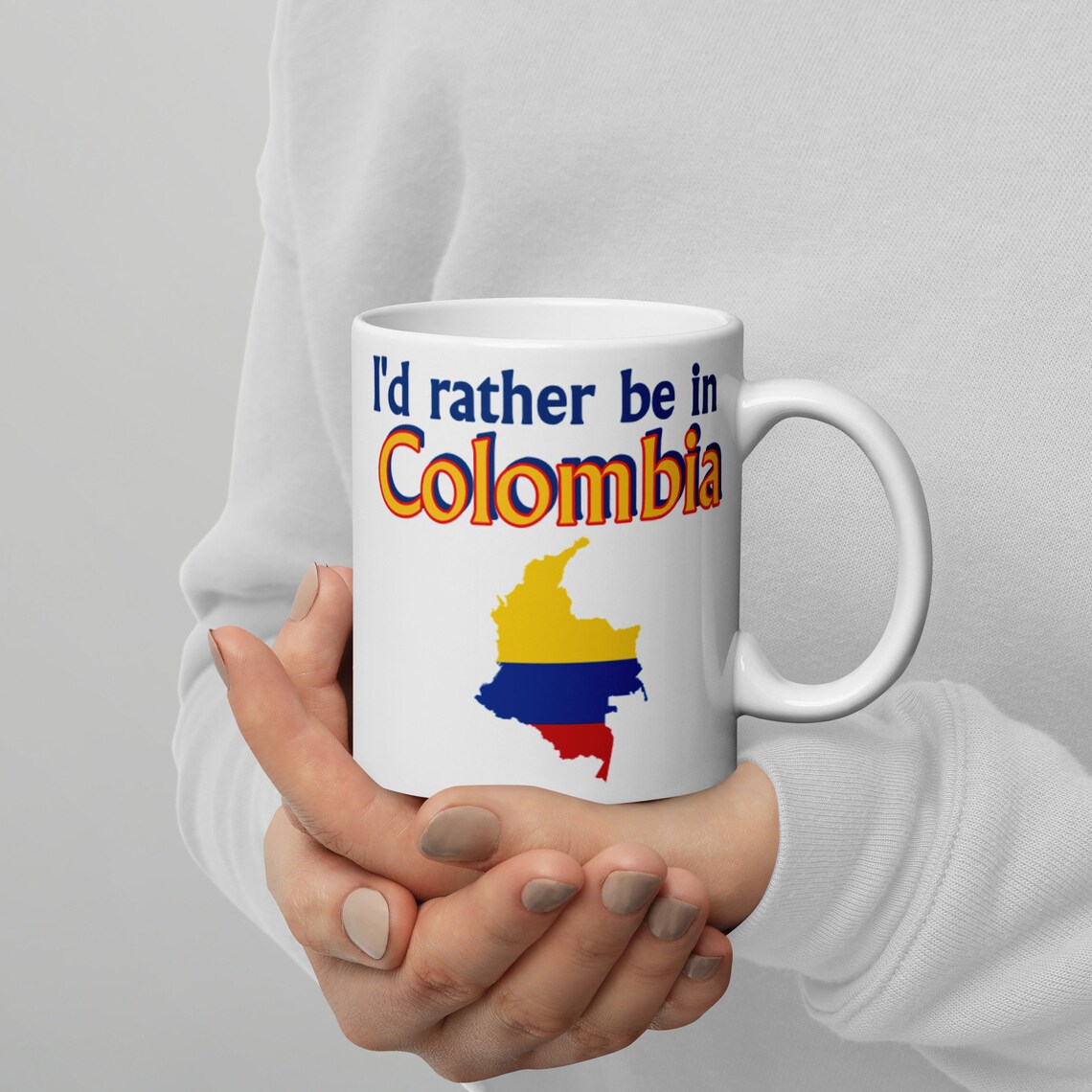 Colombian Pride Mug: Colombia Flag Map Art - Etsy