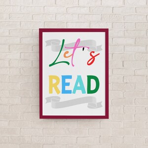 Let's Read Printable, Reading Nook Decor, Classroom Printable ...