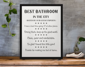 Bathroom Review Sign - Etsy