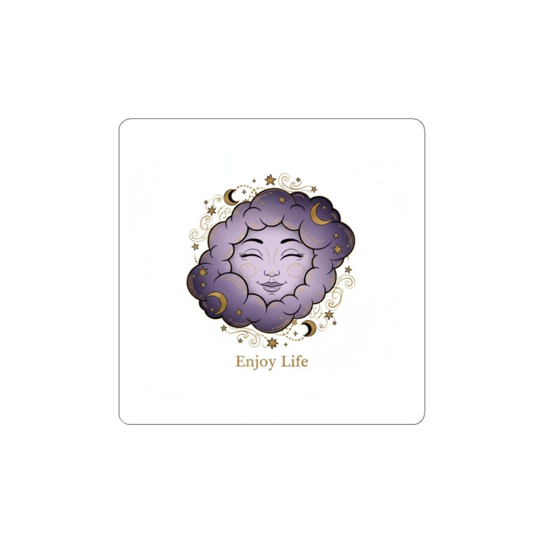 Celestial Face Sticker | 90s Whimsigoth Sun Moon Design, Vintage ...