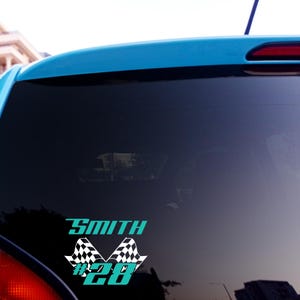 Racing Team Vinyl Car Window Decal: Custom Number Sticker - Etsy