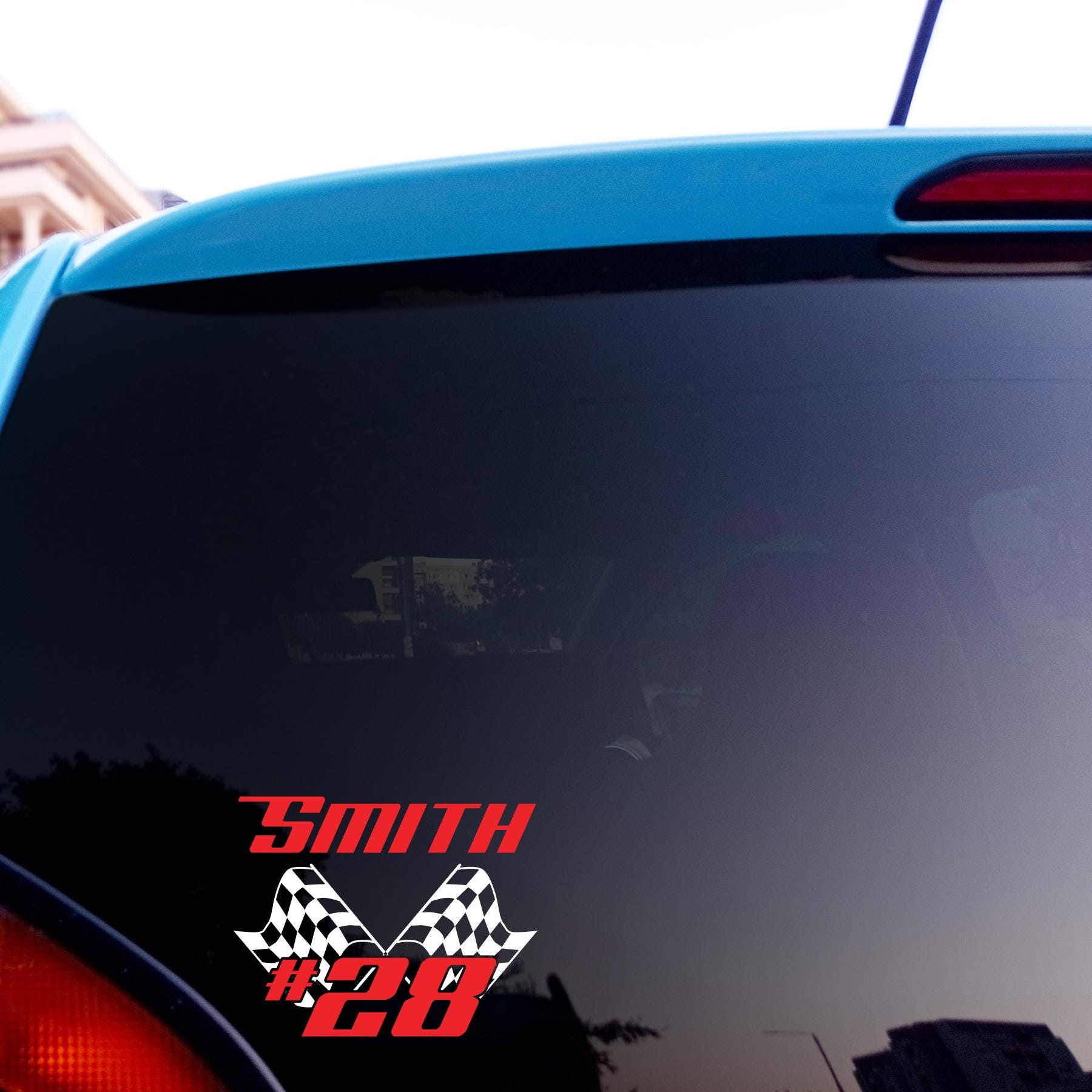 Racing Team Window Decal, Racing Window Sticker, Racing Car Number ...