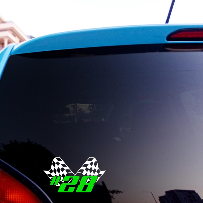 Racing Team Vinyl Car Window Decal: Custom Number Sticker - Etsy