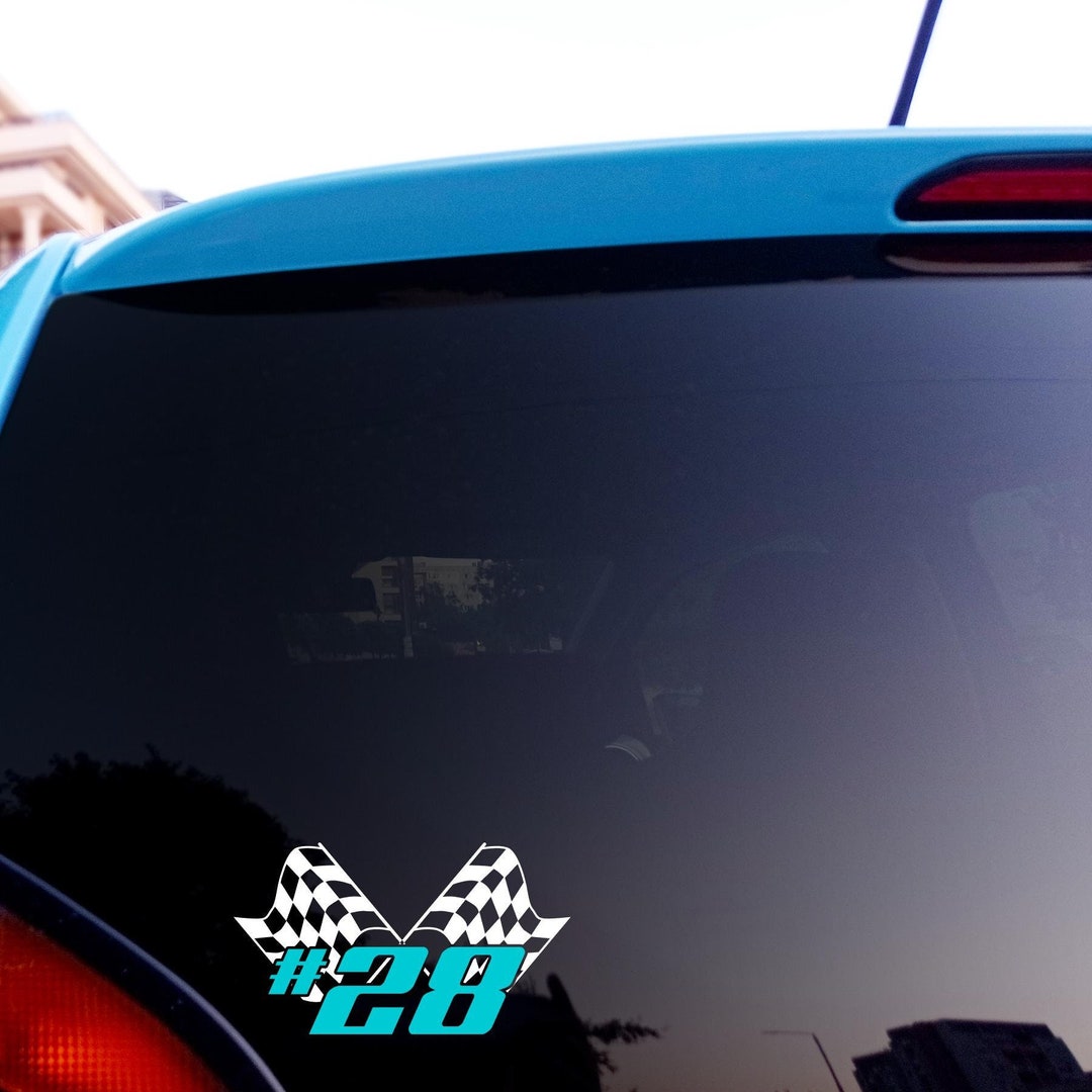 Racing Team Window Decal, Racing Window Sticker, Racing Car Number ...