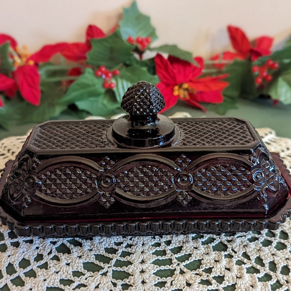 Red Butter Dish - Etsy