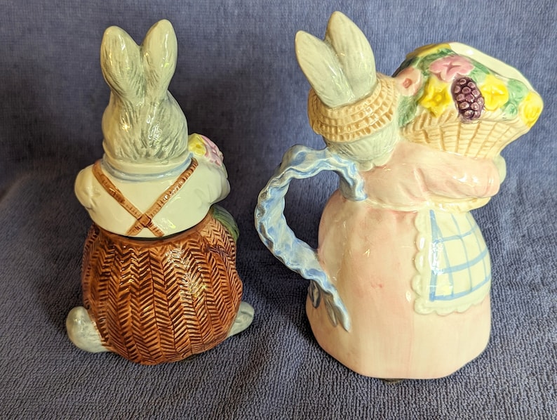 Vintage Fitz Floyd Bunny Rabbit Creamer and Sugar Bowl - Etsy