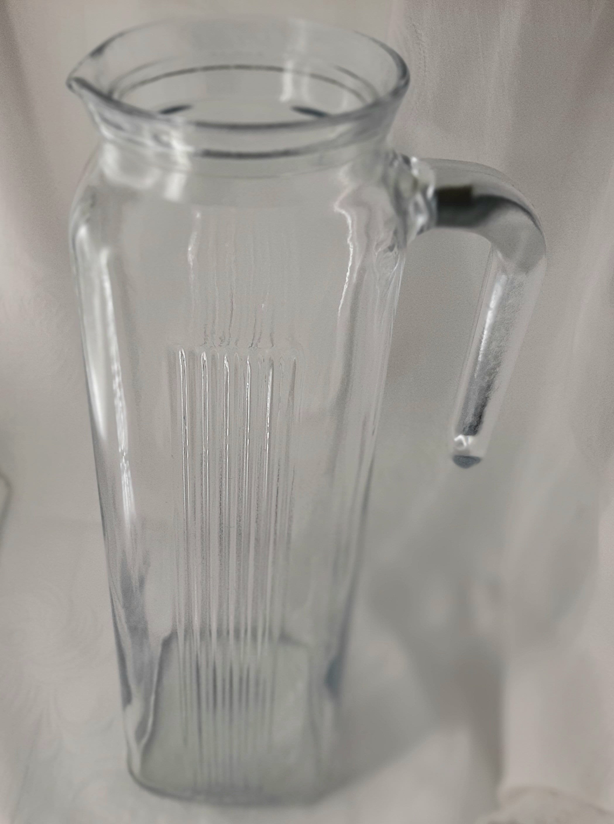 Vintage Mid-century Clear Glass Pitchers Starburst Pattern and ...