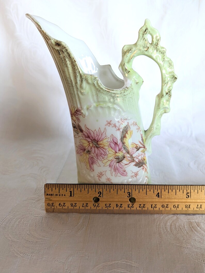Vintage Porcelain Pink Floral Long Spout Creamer Mini Pitcher - Etsy