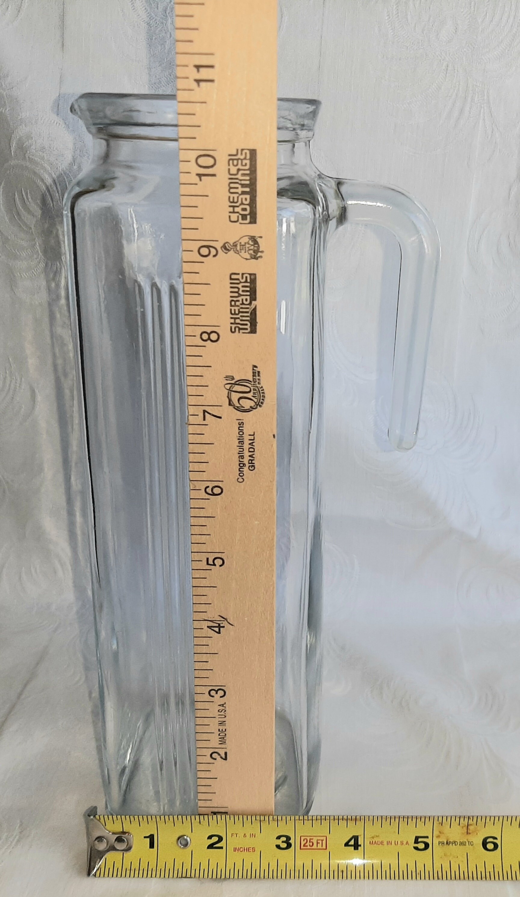 Vintage Mid-century Clear Glass Pitchers Starburst Pattern and ...