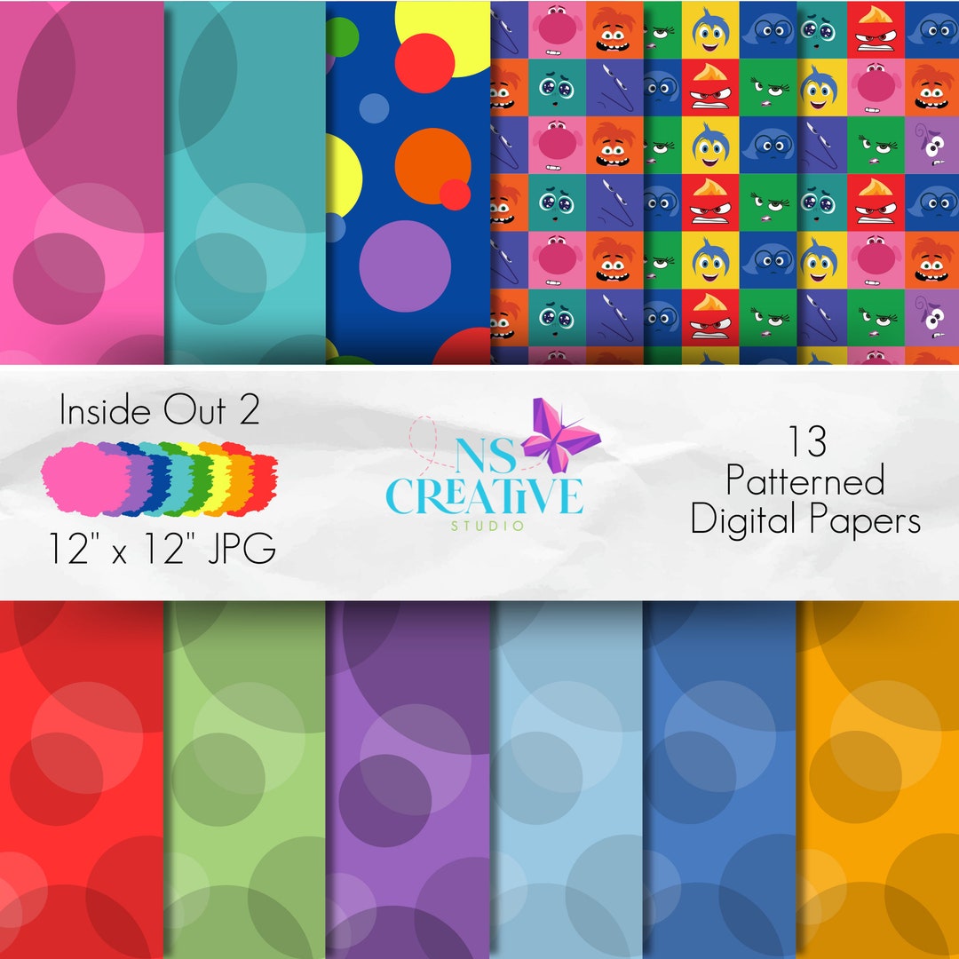 Inside Out 2 Digital Papers, Digital Scrapbooking Paper Pack - for ...