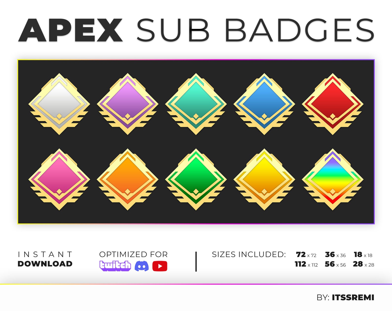 Apex Legends Level 100 Badge Sub/bit Badges - Etsy