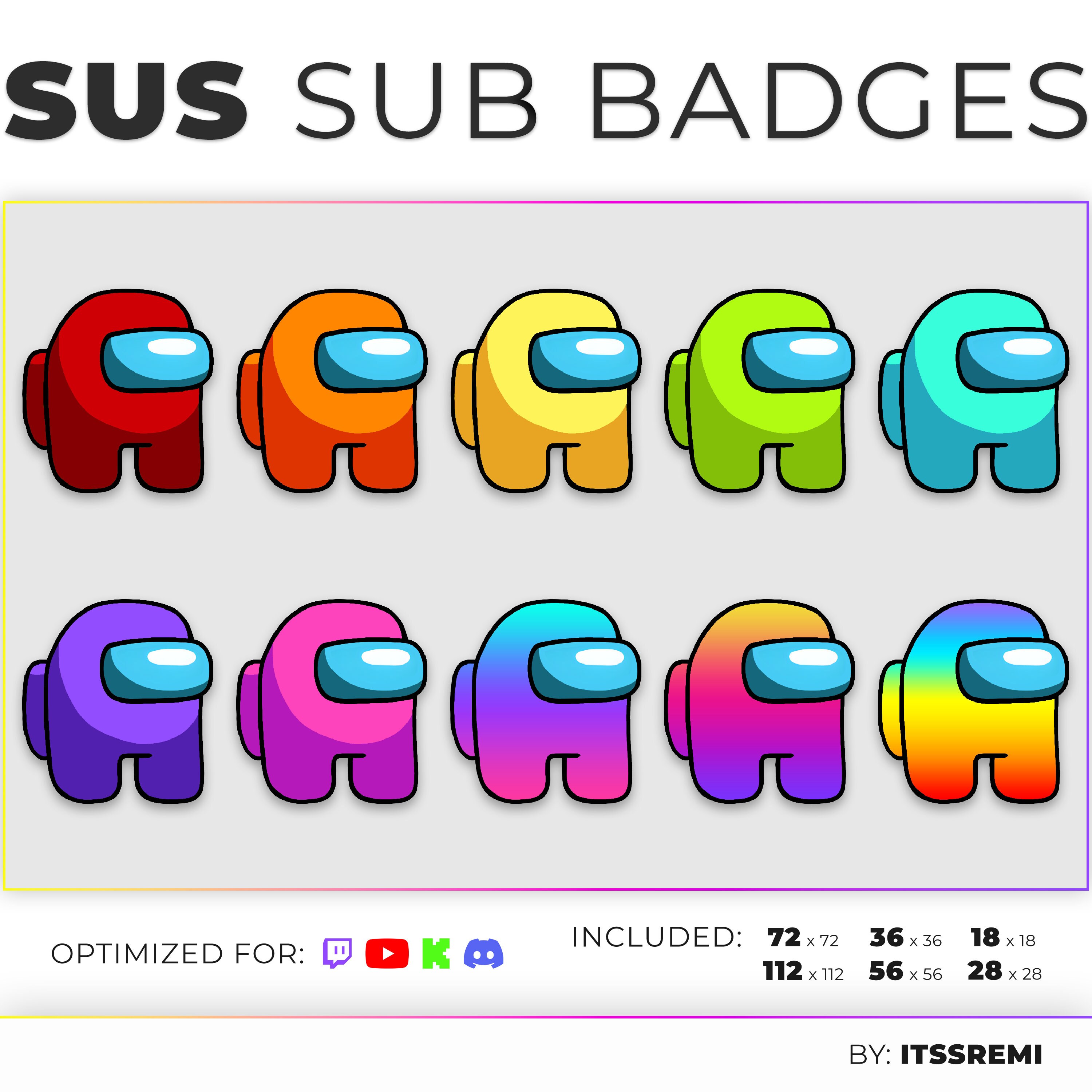 Among Us Sub Badges for Twitch With Channel Points and Flairs - Etsy