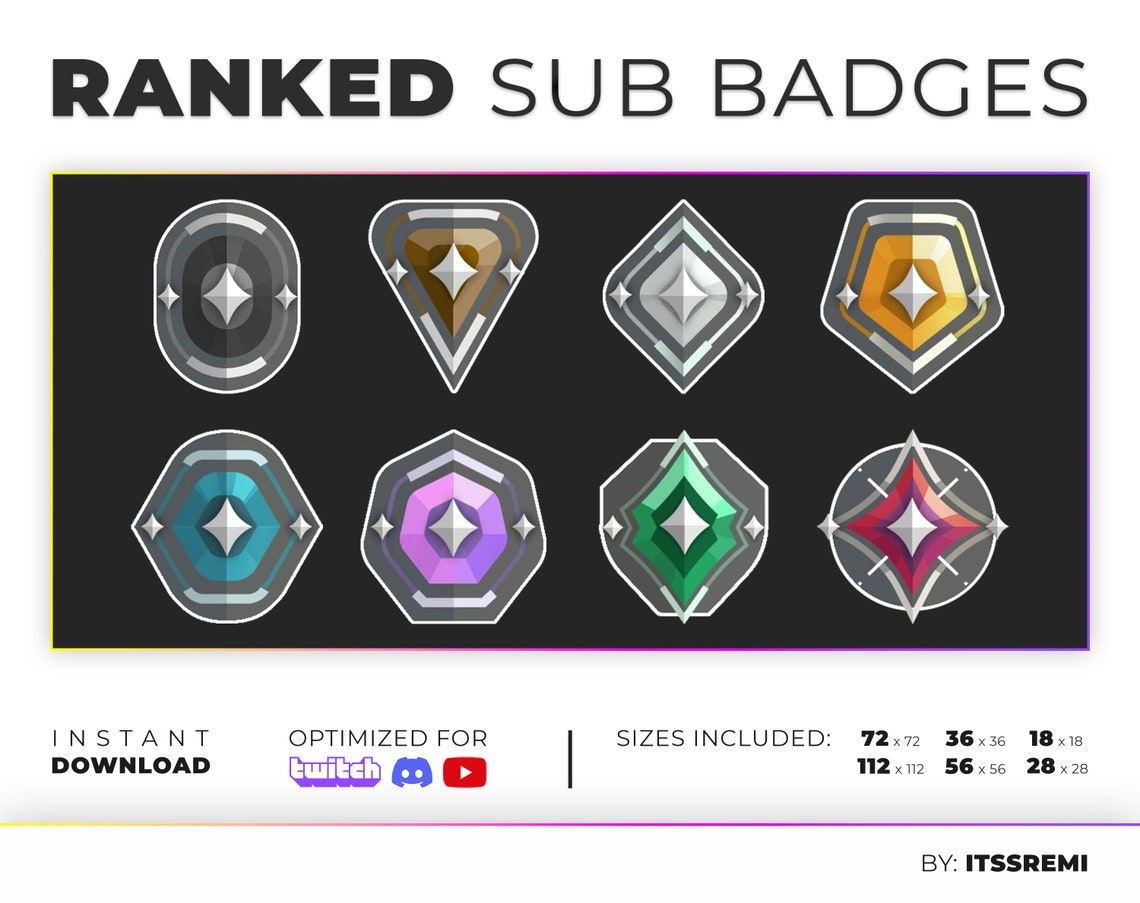 Valorant Ranked Sub Badges for Twitch - Etsy