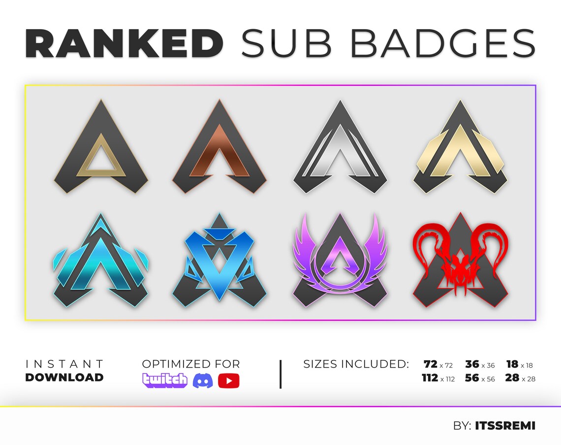Apex Legends Ranked Sub Badges for Twitch - Etsy