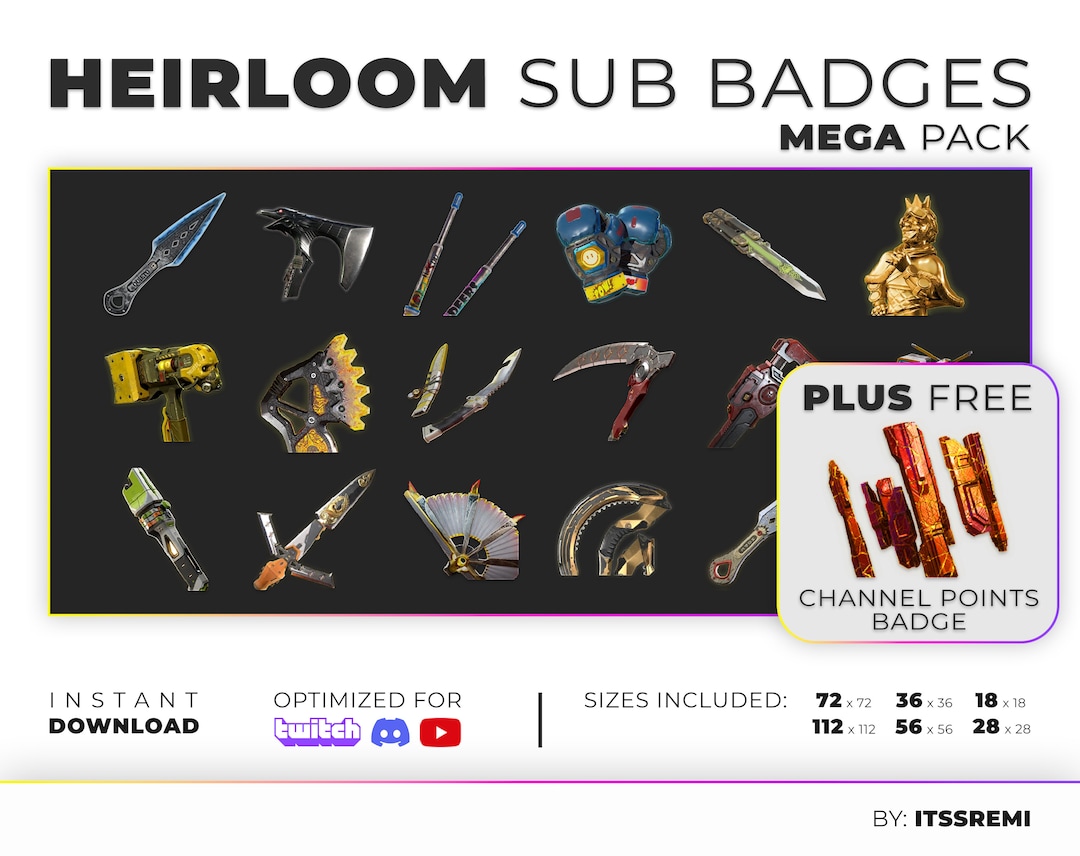 Apex Legends Heirloom Sub Badges Mega Pack for Twitch - Etsy