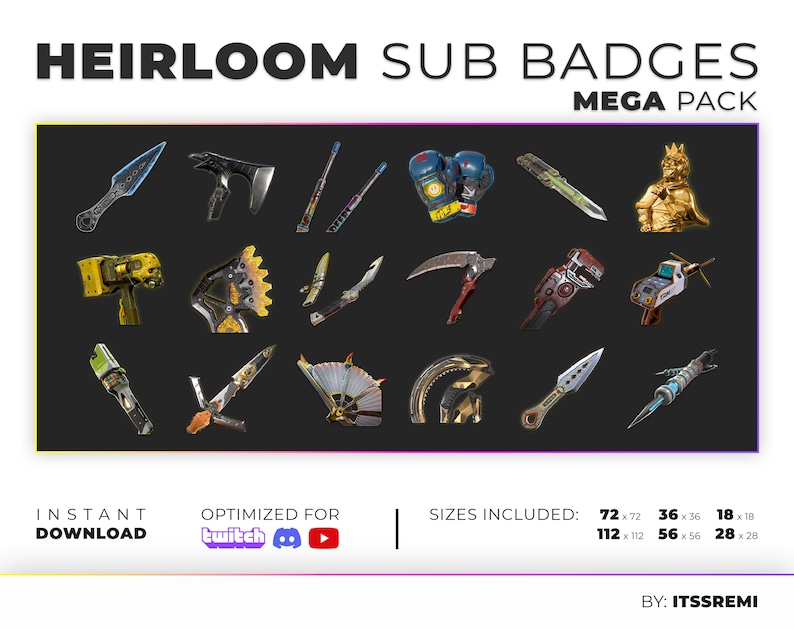 Apex Legends Heirloom Sub Badges Mega Pack for Twitch - Etsy