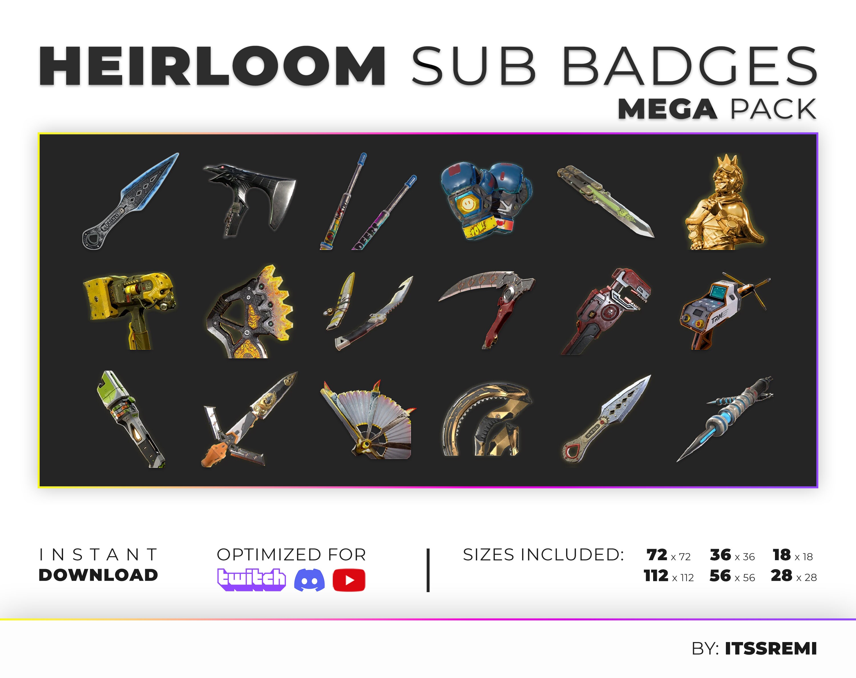 Apex Legends Heirloom Sub Badges Mega Pack for Twitch - Etsy