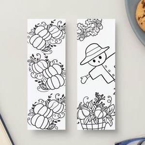 Fun Fall-themed Coloring Bookmarks – Instant Download for Kids & Adults ...