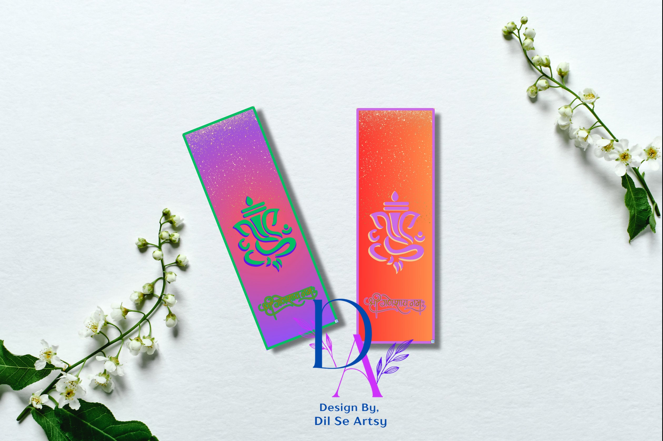 Shri Ganesh Bookmark Collection - Set of 5 Colorful Designs (digital ...