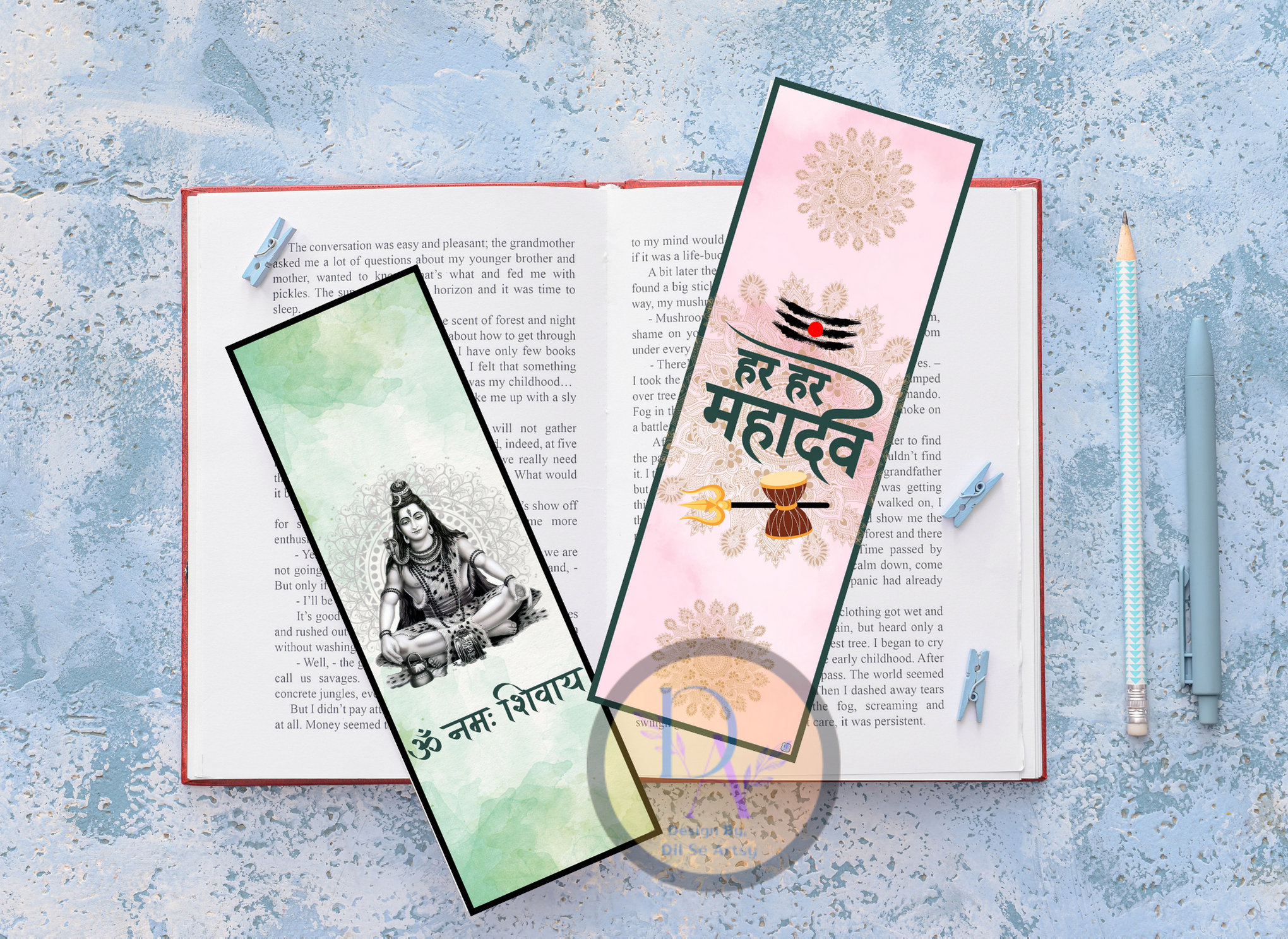 Divine Lord Shiva Bookmark Collection - Set of 4 Unique, Colorful ...