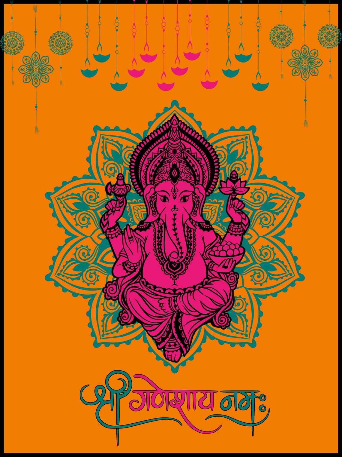 Ganesh Coloring Page – Printable Hindu Art for Kids & Adults, Relaxing ...