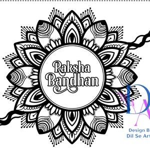 Raksha Bandhan Coloring Card: Printable Rakhi Greeting (instant ...