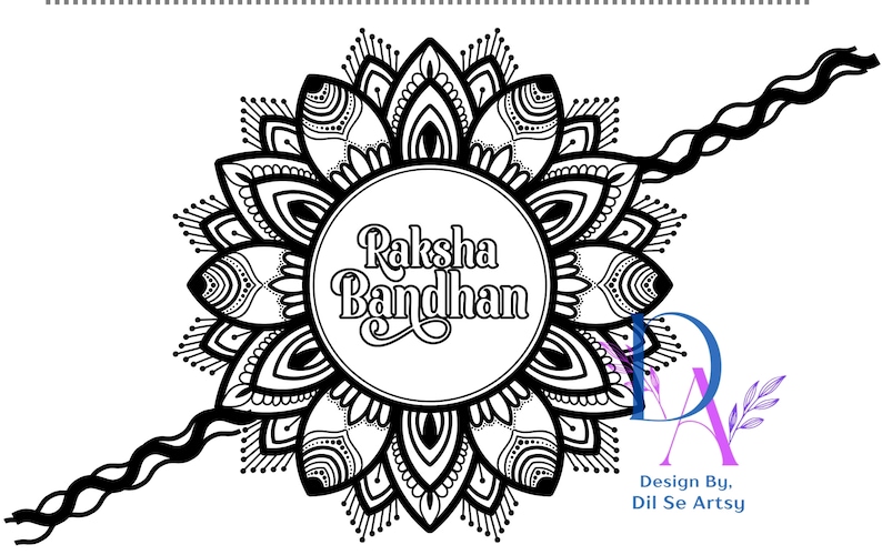Coloring Raksha Bandhan Greeting Card | Instant Download | Printable ...
