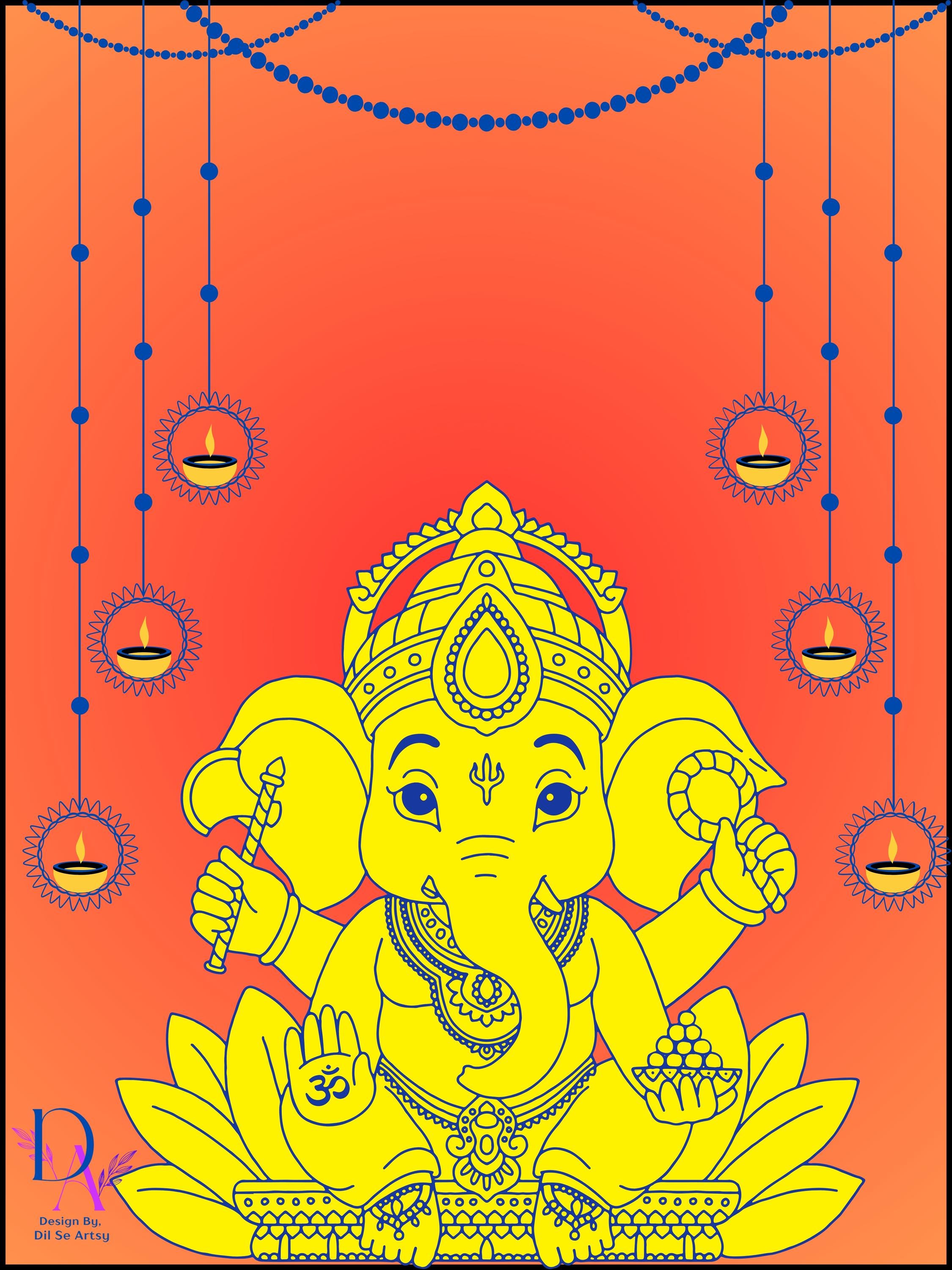 Bal Ganesh Coloring Page: Mandala-style Religious Art (digital Download ...
