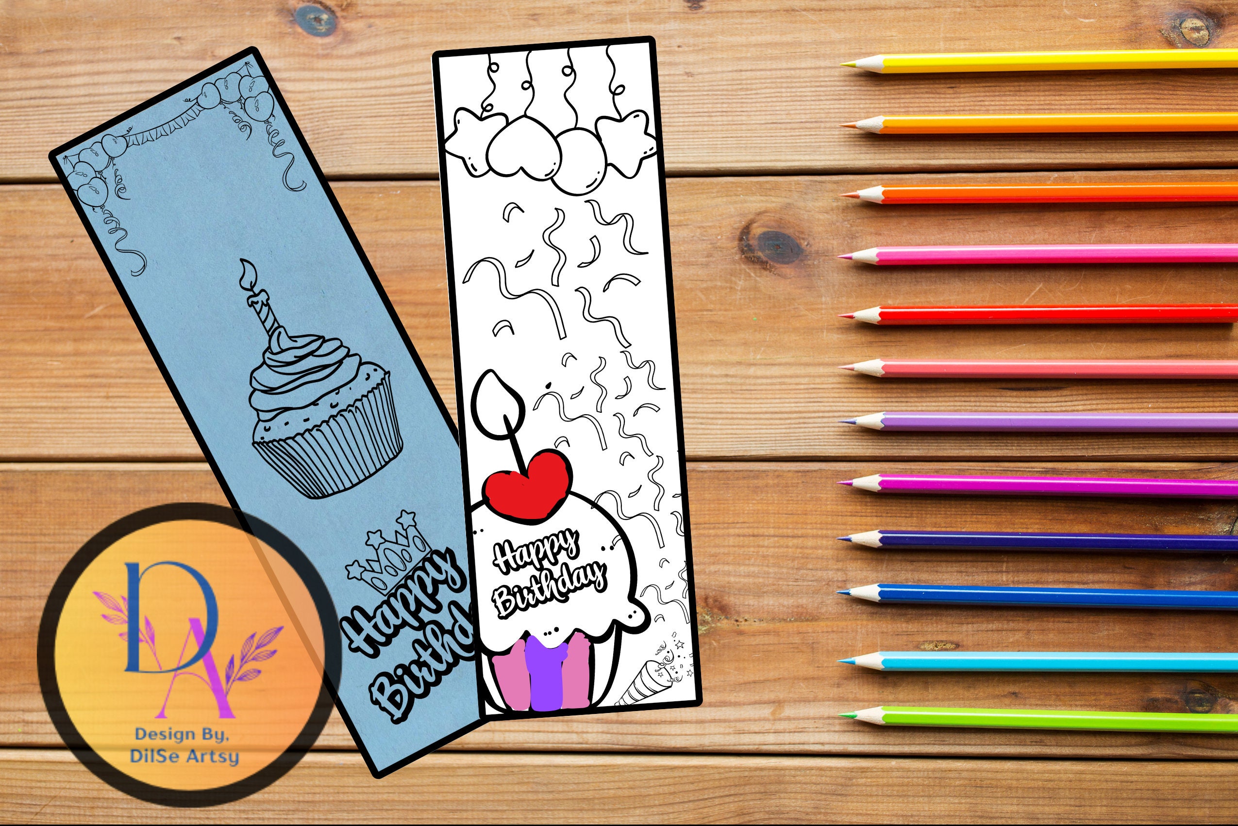 Fun Kids Coloring Bookmarks Printable Birthday Edition 24 Unique ...