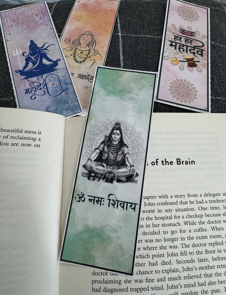 Divine Lord Shiva Bookmark Collection - Set of 4 Unique, Colorful ...