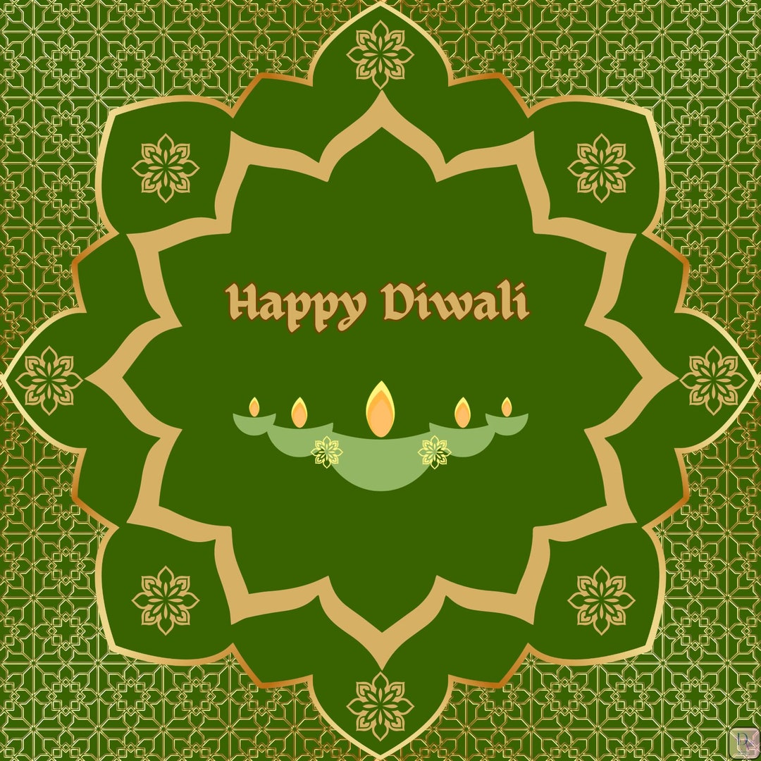 Printable Template Diwali Greeting Square - 5.5 X 5.5 Inch , Digital ...