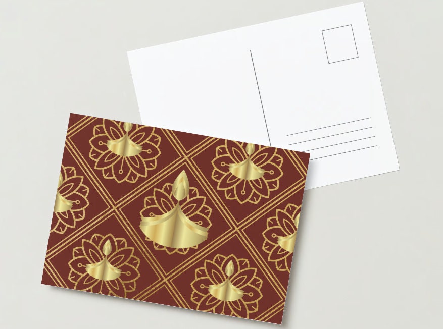 Printable Diwali Postcard - Vibrant Colors, Instant Download, 2 Unique ...