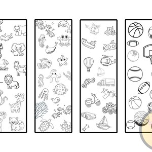 Birthday Coloring Bookmarks: 24 Kids Printable Designs (digital ...