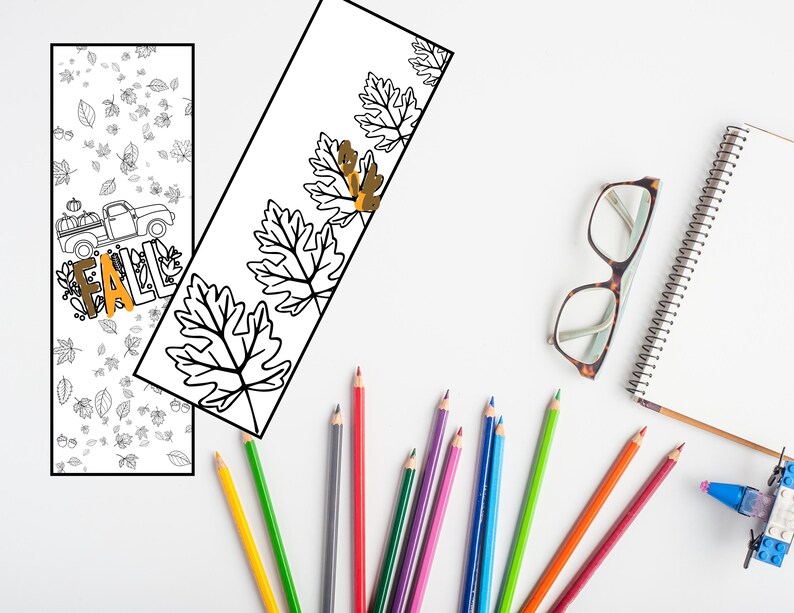 Fun Fall-themed Coloring Bookmarks – Instant Download for Kids & Adults ...