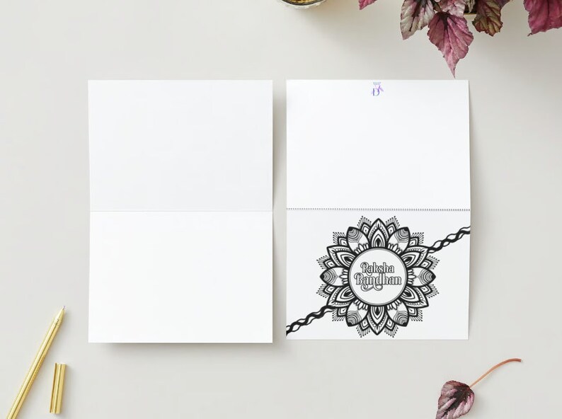 Raksha Bandhan Coloring Card: Printable Rakhi Greeting (instant ...