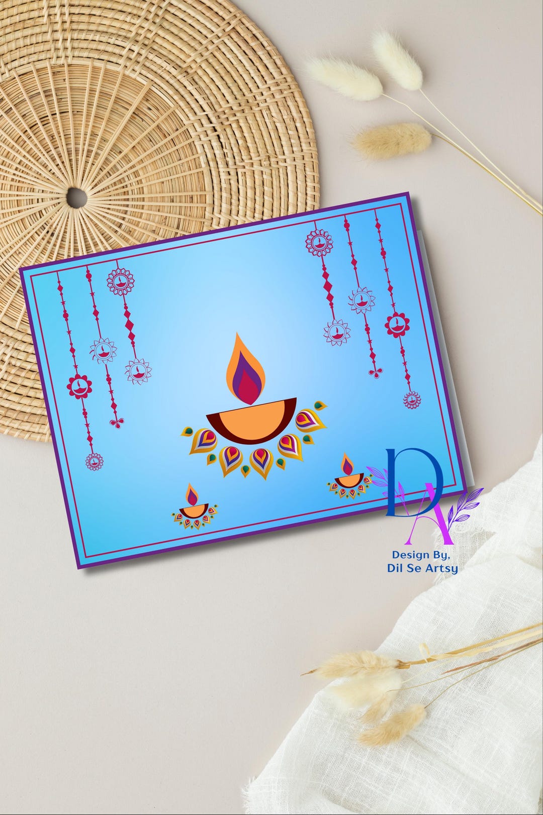 Diwali Printable Greeting Card for Festive of Lights | Digital Download ...