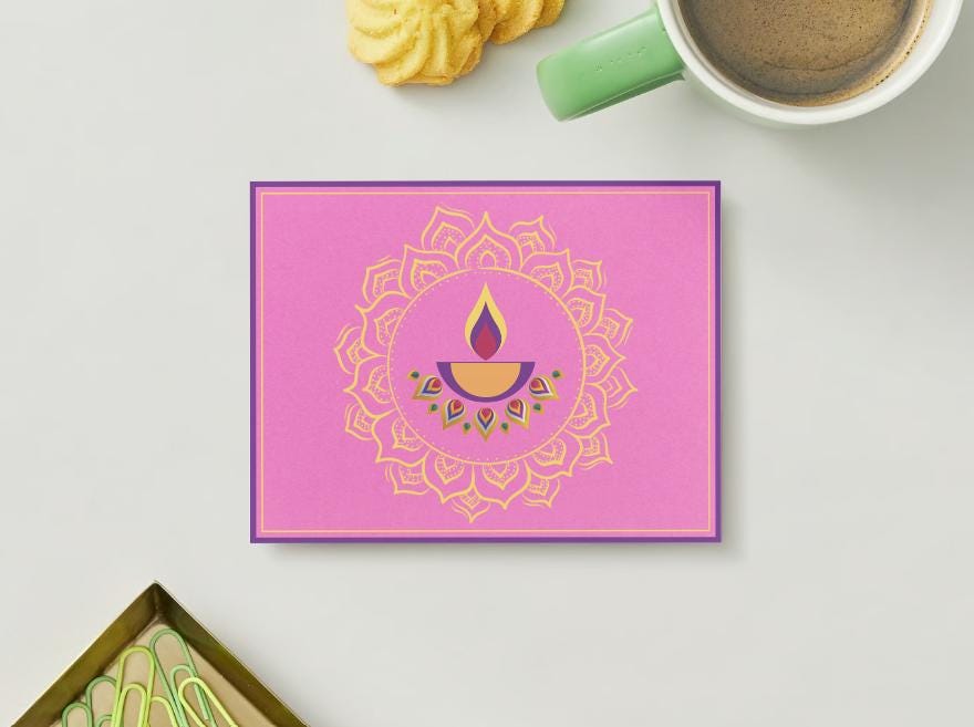 Diwali Printable Greeting Card for Festive of Lights Digital Download ...