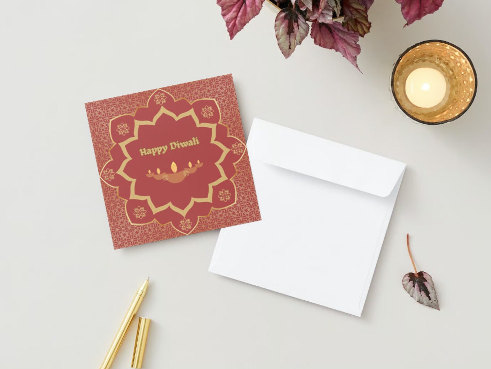 Customizable Diwali Greeting Card | Printable & Digital Copy for Social ...