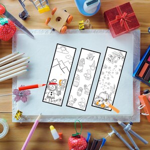 Fun Fall-themed Coloring Bookmarks – Instant Download for Kids & Adults ...