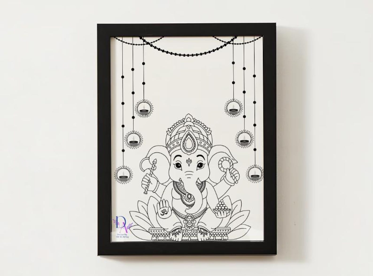 Bal Ganesh Coloring Page: Mandala-style Religious Art (digital Download ...