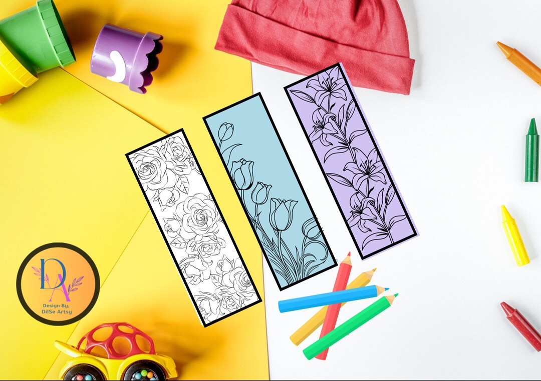 Floral Coloring Bookmarks: 24 Unique Flower Designs (printable) - Etsy