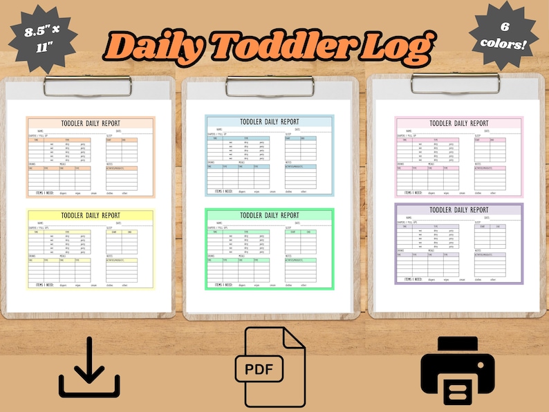 Daycare Paperwork, Baby Daily Log, Babysitter Report, Childcare Log ...