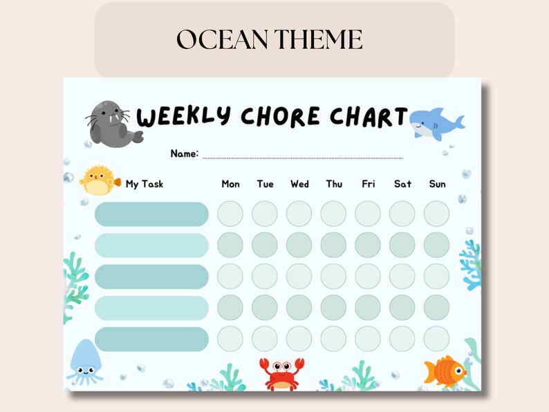 Toddler Chore Chart, Kids Daily Routine, Weekly Family Chores ...