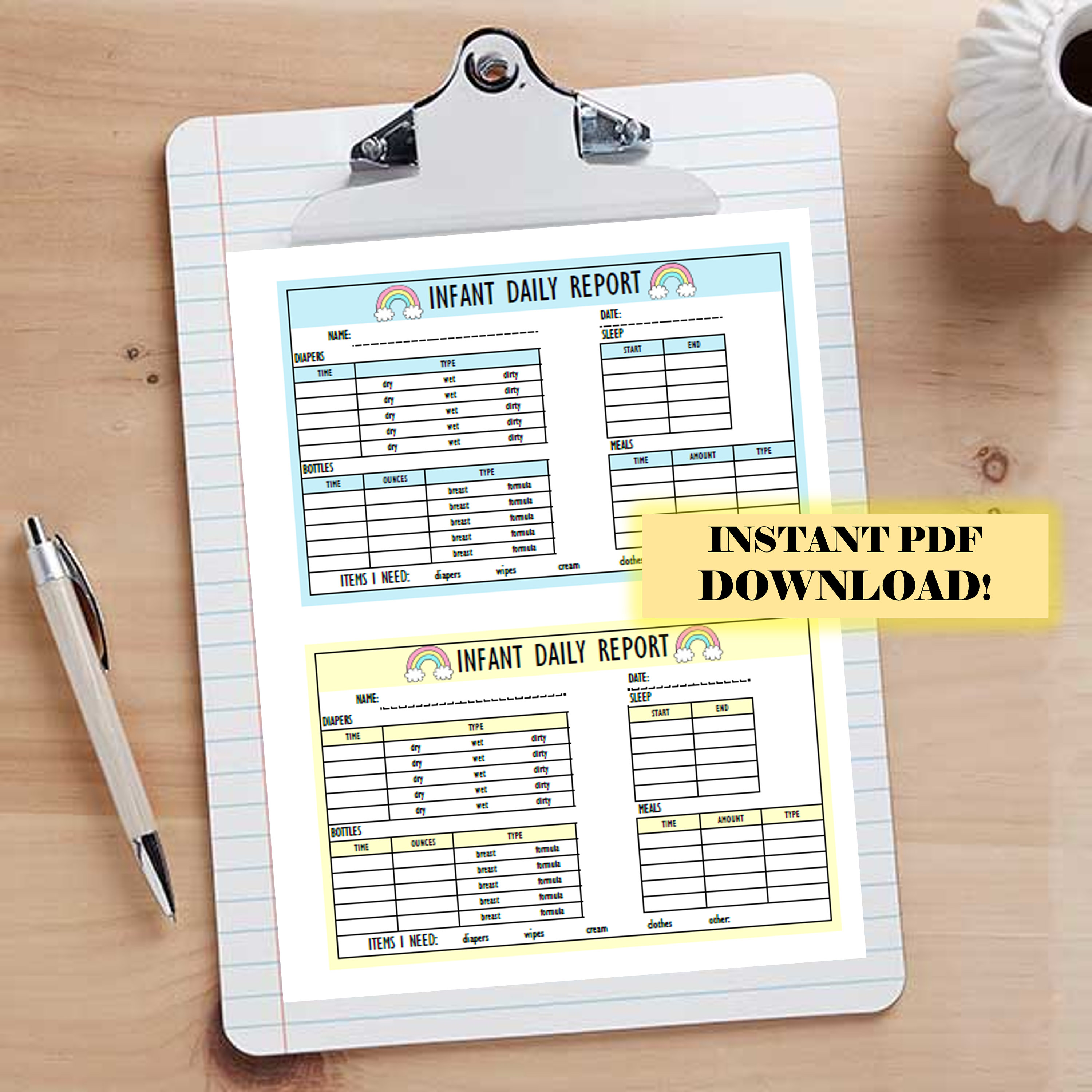 Daycare Paperwork, Baby Daily Log, Babysitter Report, Childcare Log ...