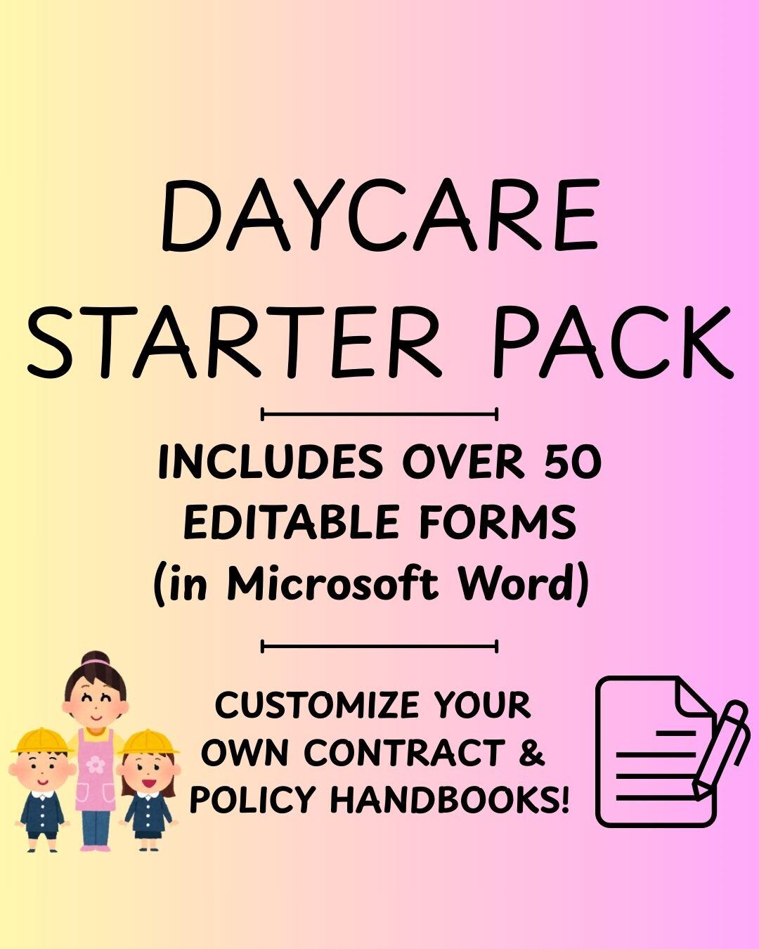 Daycare Forms, Daycare Contract, Daycare Starter Kit, Childcare Forms ...