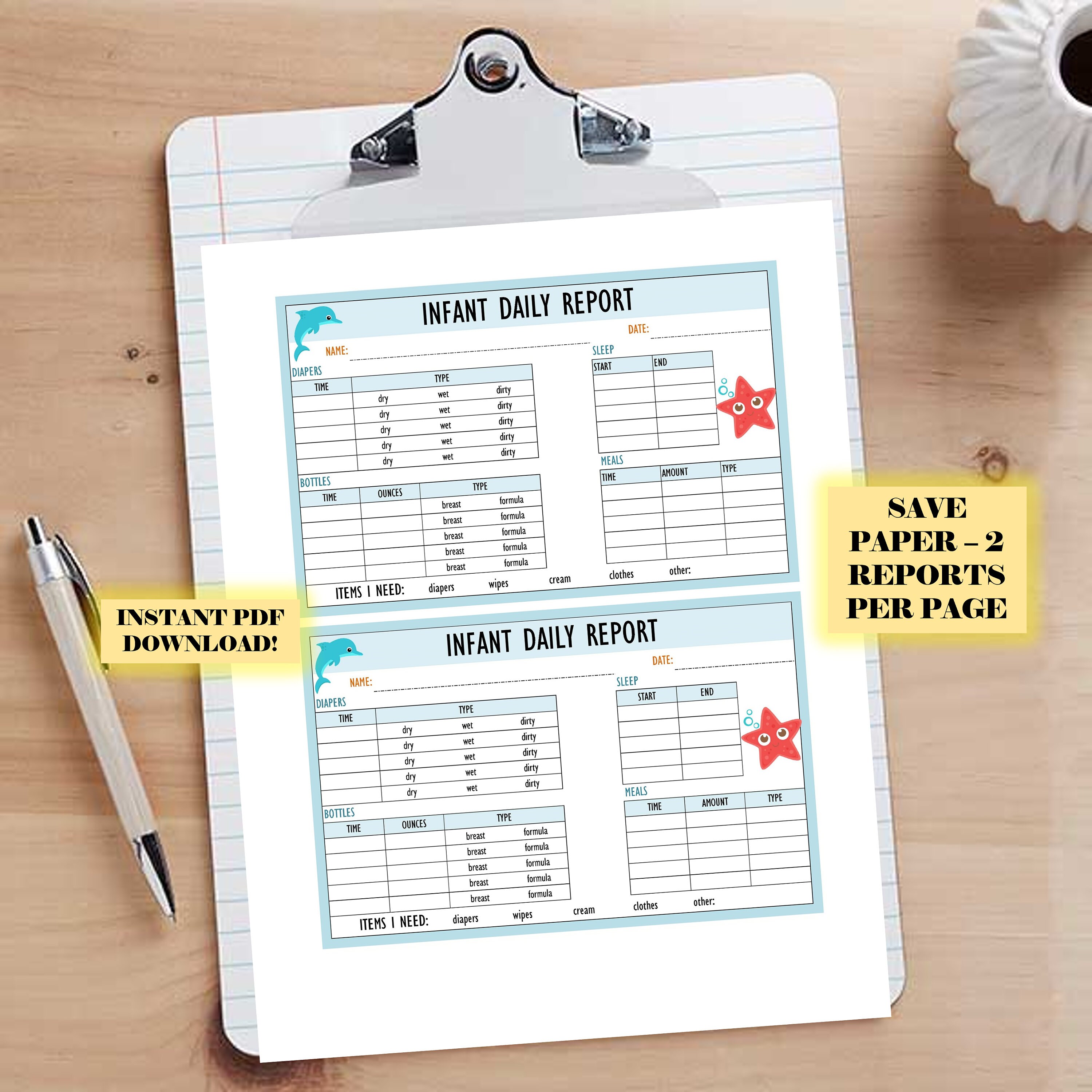 Daycare Paperwork, Baby Daily Log, Babysitter Report, Childcare Log ...