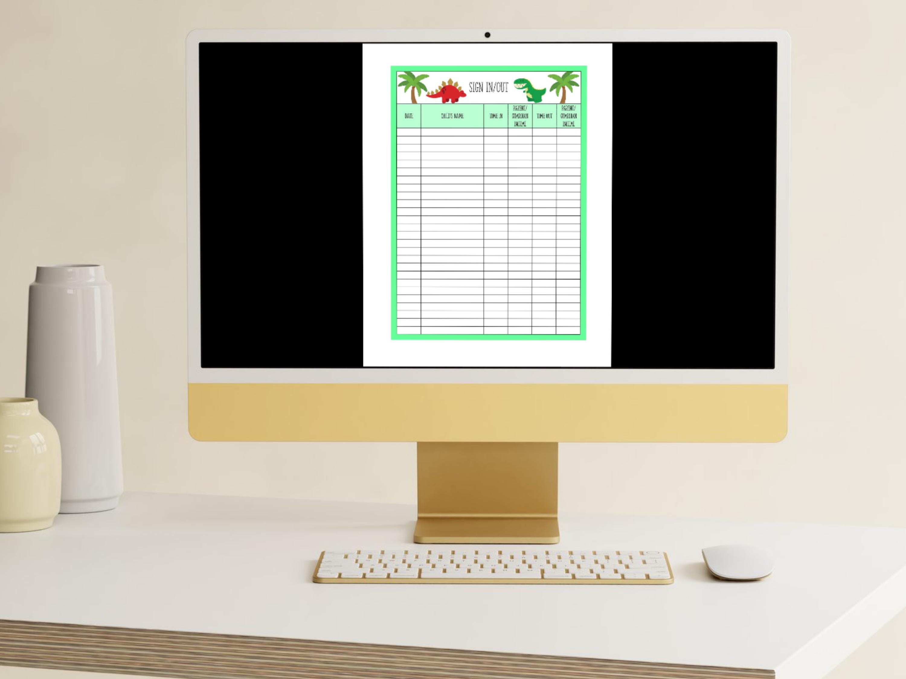 Daycare Paperwork, Daycare Forms, Childcare Sign In, Childcare Sign Out ...