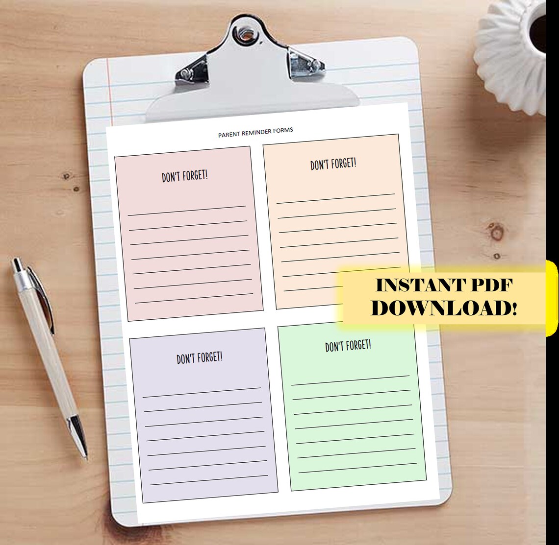 Daycare Parent Reminder Slip Digital Download PDF, Daily Communication ...