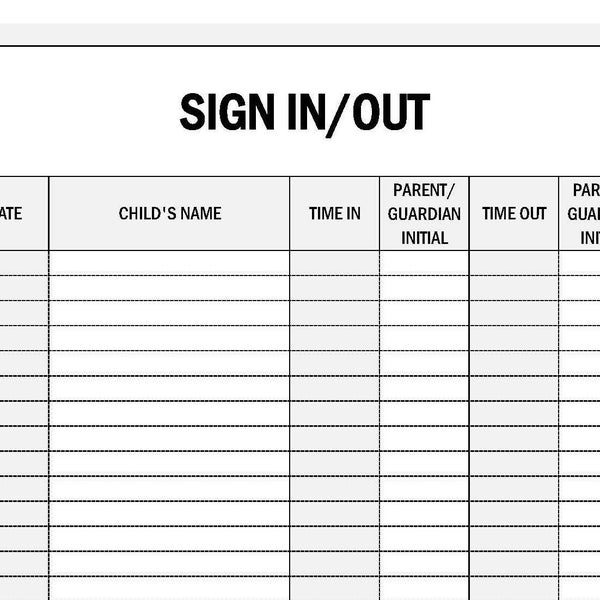 Church Nursery Sign In - Etsy